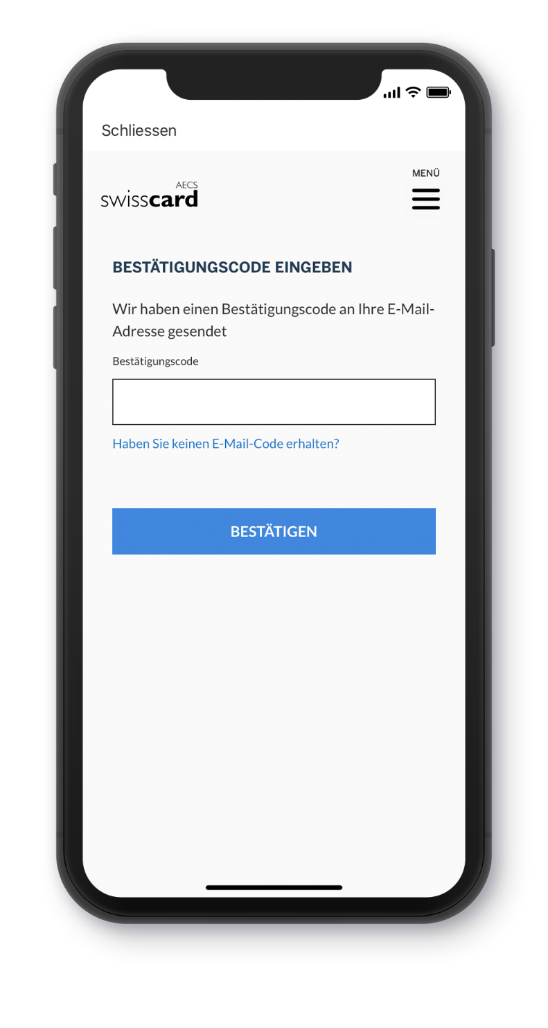 Swisscard App registrieren | Hilfe-Center | Swisscard AECS